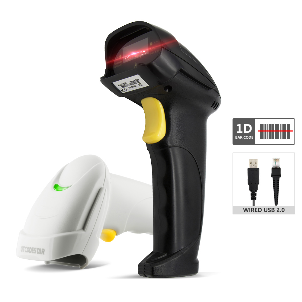 GTCODESTAR Scanners Handheld 1D Laser Wired Wireless Barcode Scanner ...
