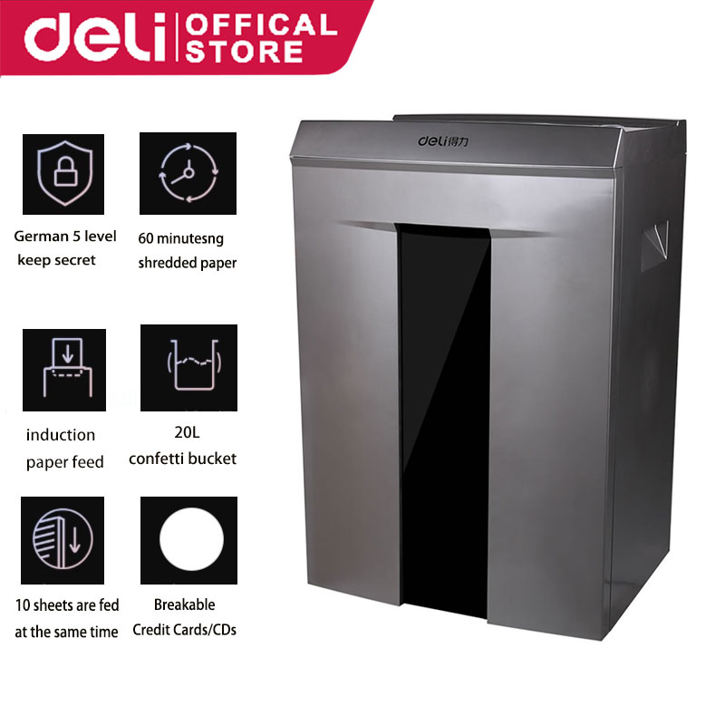 Deli 20L Automatic Paper Shredder Machine Heavy Duty Strip Cut Shredder 
