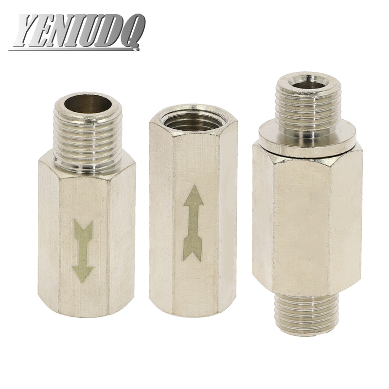 Pneumatic Check Valve Hexagonal Copper Nickel Plated Male Female Thread ...
