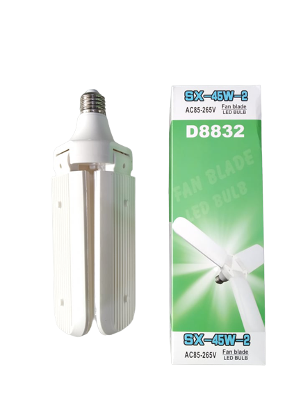 45W 6500K AC170-265V Foldable Fan Blade LED Light Bulb | Lazada PH