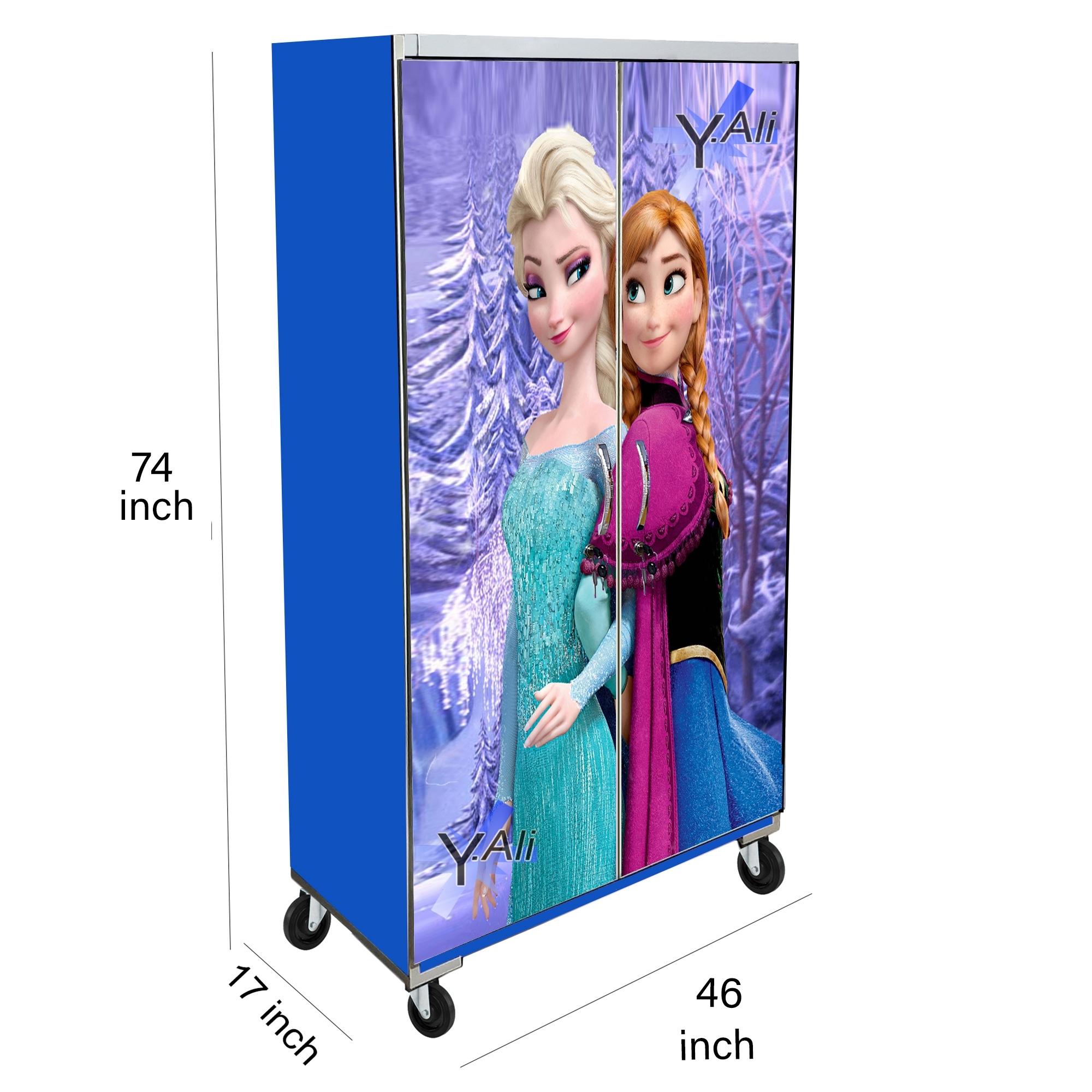 6x4 Feet Frozen Twins Theme wooden Sheet Wardrobe For Kids Cupboard ...