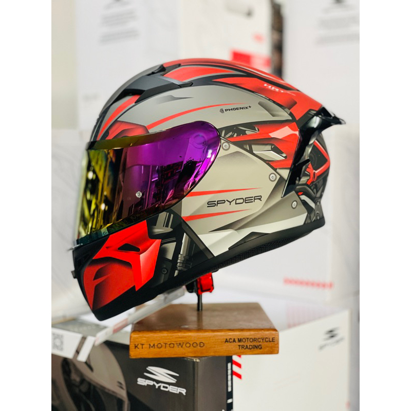 Spyder Phoenix + Strada Fullface Helmet w/ (Free Clear Visor) | Lazada PH