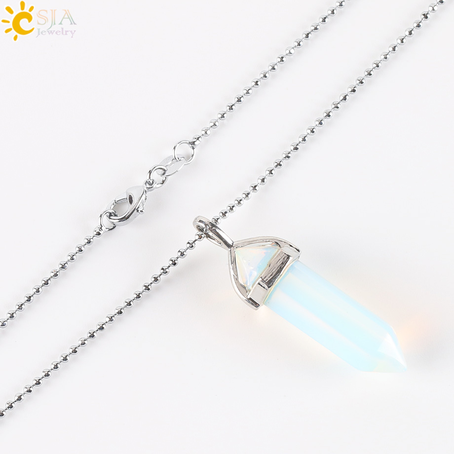 【TrendTrove 123】Hexagonal Prisms Opal Precious Gem Stone Bullet Shape ...