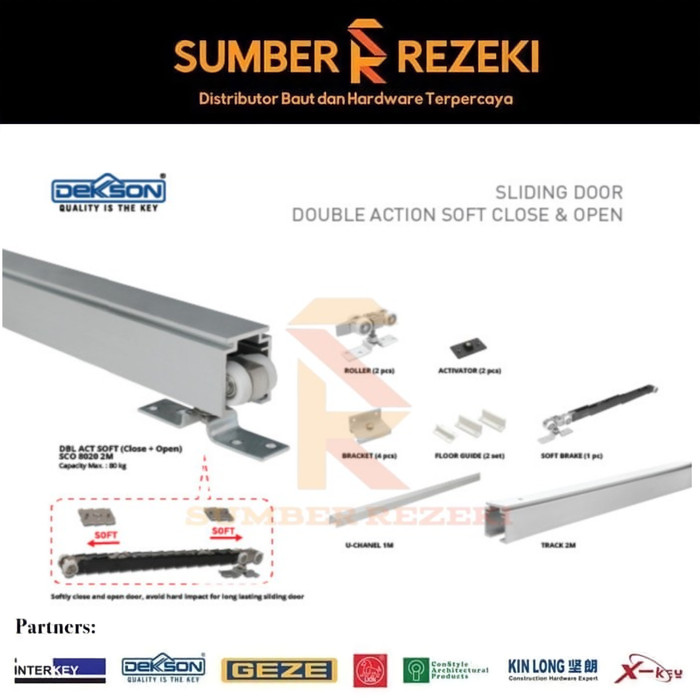Rel Pintu Sliding Double Action SCO 2M 60-80Kg Dekkson /Soft Dekson ...