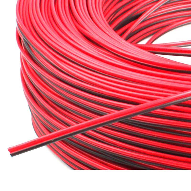 10m LED Cables 2 Pin LED Strip Cable 22AWG 2 Core Red Black Electrical ...