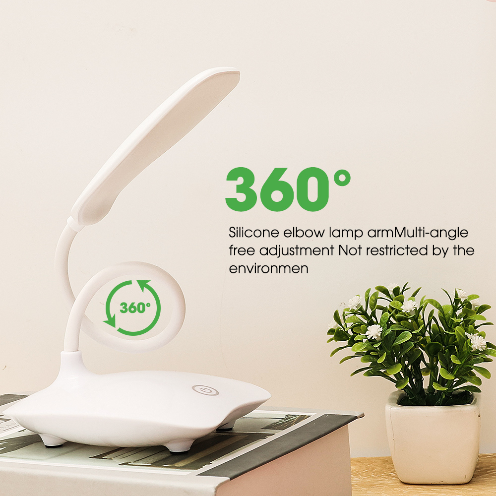 Portable Dimmable LED Desk Reading Eye Protection Touch Switch Flexible ...