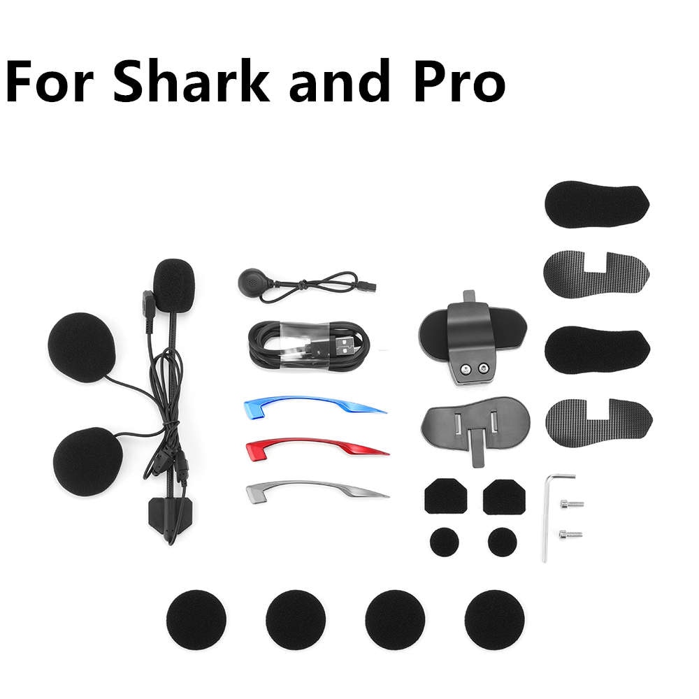 ชุดสเตอริโอหูฟังแบบเสียบสำหรับรถจักรยานยนต์ GEARELEC X5 X1 Shark Pro ...