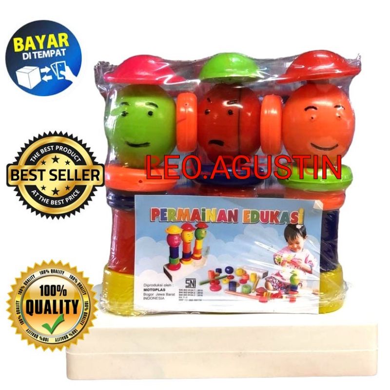 Mainan Edukasi Anak Susun Puzzle Topi Mainan Susun Triple Topi | Lazada ...