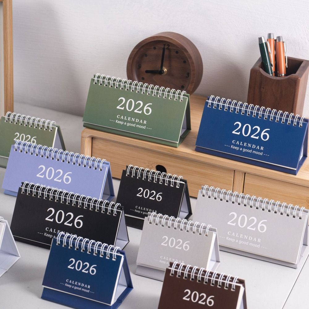 Simple Coil 2026 Desk Calendar Portable Desktop Decoration Mini ...