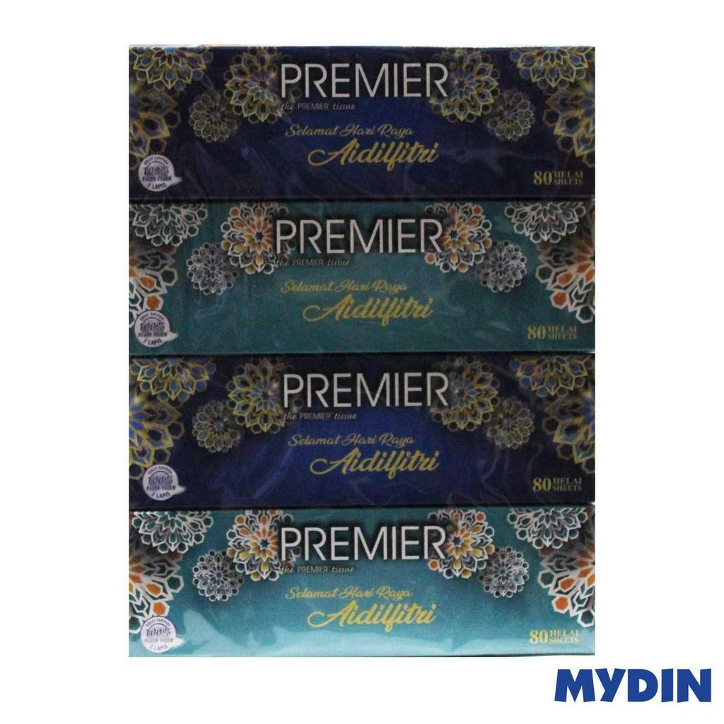 Premier 2 Ply Facial Tissue Raya (80 Sheet x 4 Box) | Lazada