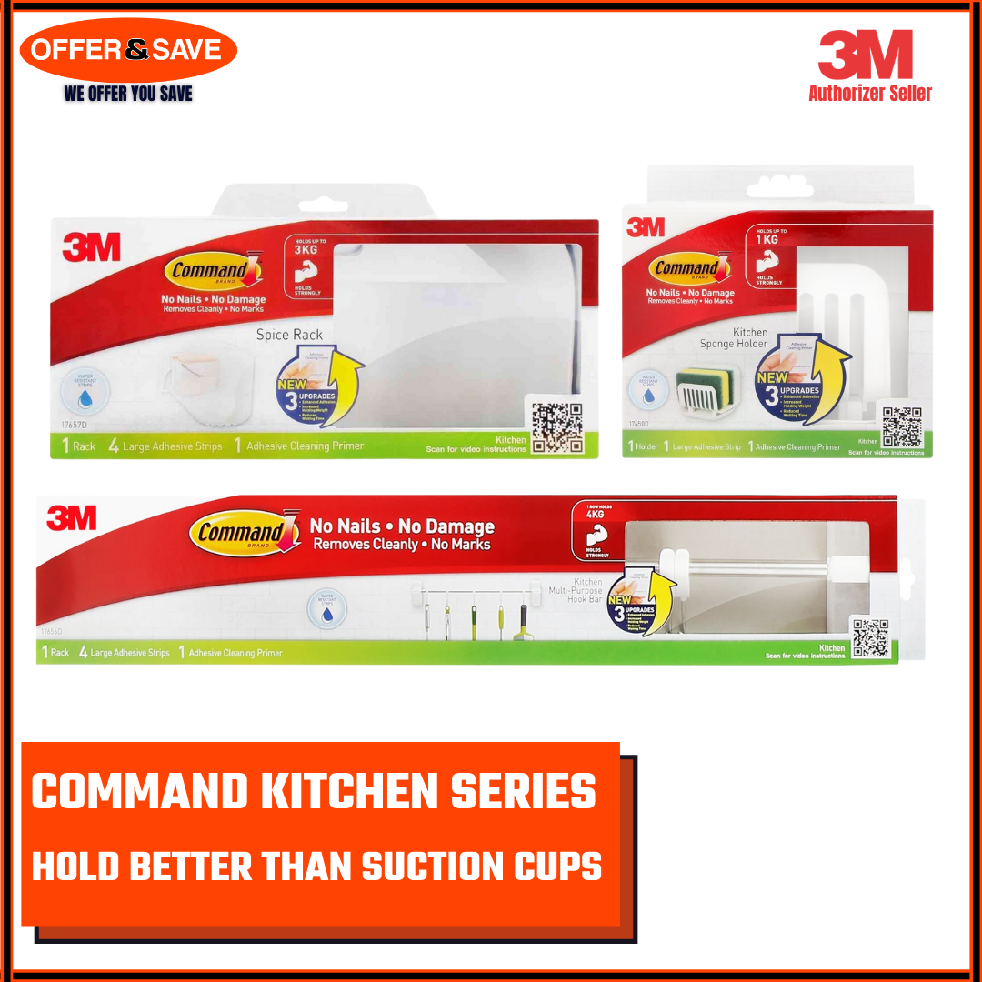 3M Command Kitchen Organization Rack Sponge Holder Spice Rack Kitchen ...