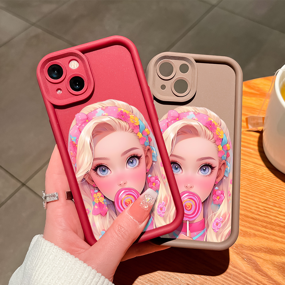 ZCSIBORUI for Redmi 12 Back Cover Pink Lollipop Barbie Pattern Soft ...