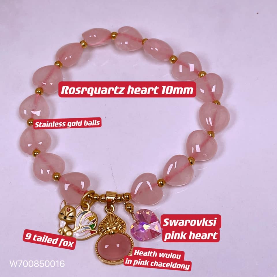 rosequartz heart health and love bracelet | Lazada PH