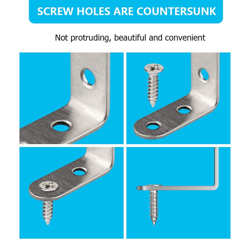 24 Pieces Stainless Steel Corner Braces (1.57 X 1.57 Inch,40 X 40 Mm ...