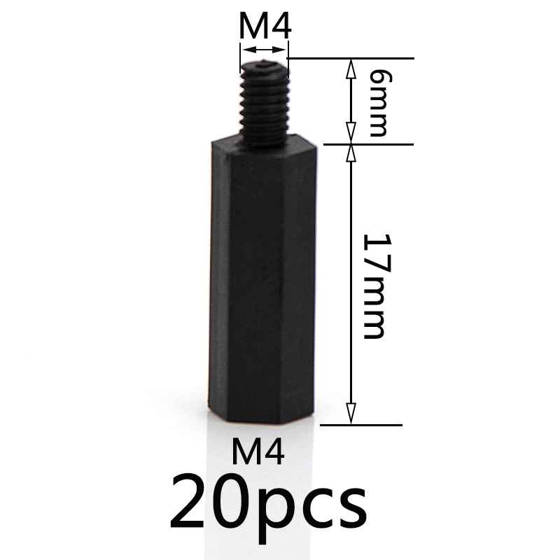 M2 M2.5 M3 M4 Hex Nylon Standoff Spacer Male to Female Column Flat Head ...