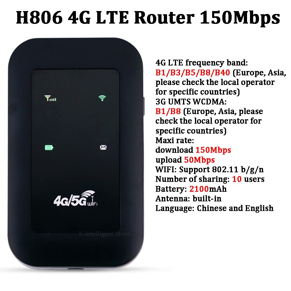 4G LTE Router 150Mbps Portable Pocket Wireless WiFi Dongle Mobile ...