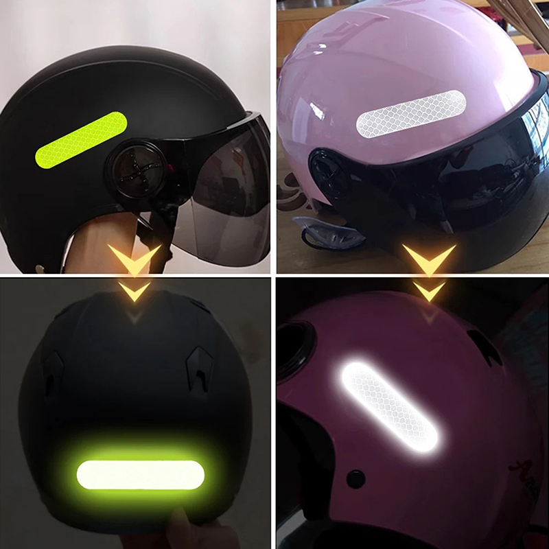 10PCS Helmet Safety Warning Reflective Stickers Strip Waterproof ...