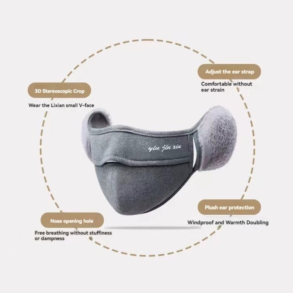 New Simple Thermal Earmuffs Mask Plush Autumn and Winter Fleece Winter ...