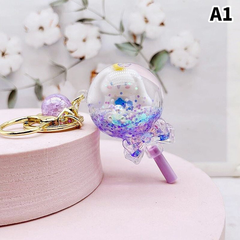 Sanrio Cartoon Cute Keychain Anime Cinnamon Dog Quicksand Key Chain ...