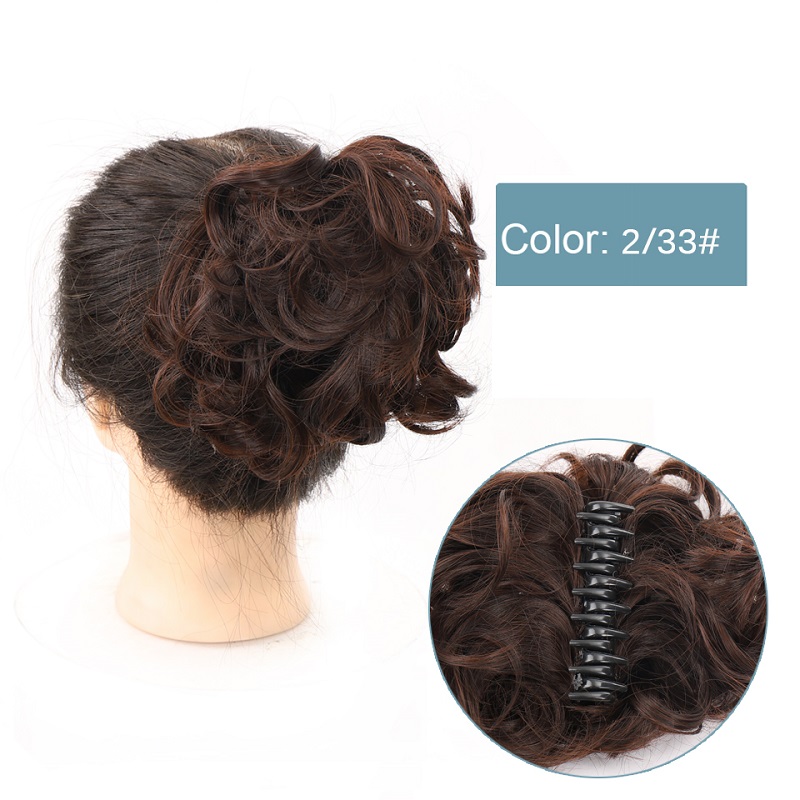 Messy Bun Synthetic Chignon Short Curly Fake False Hair Extension Claw ...
