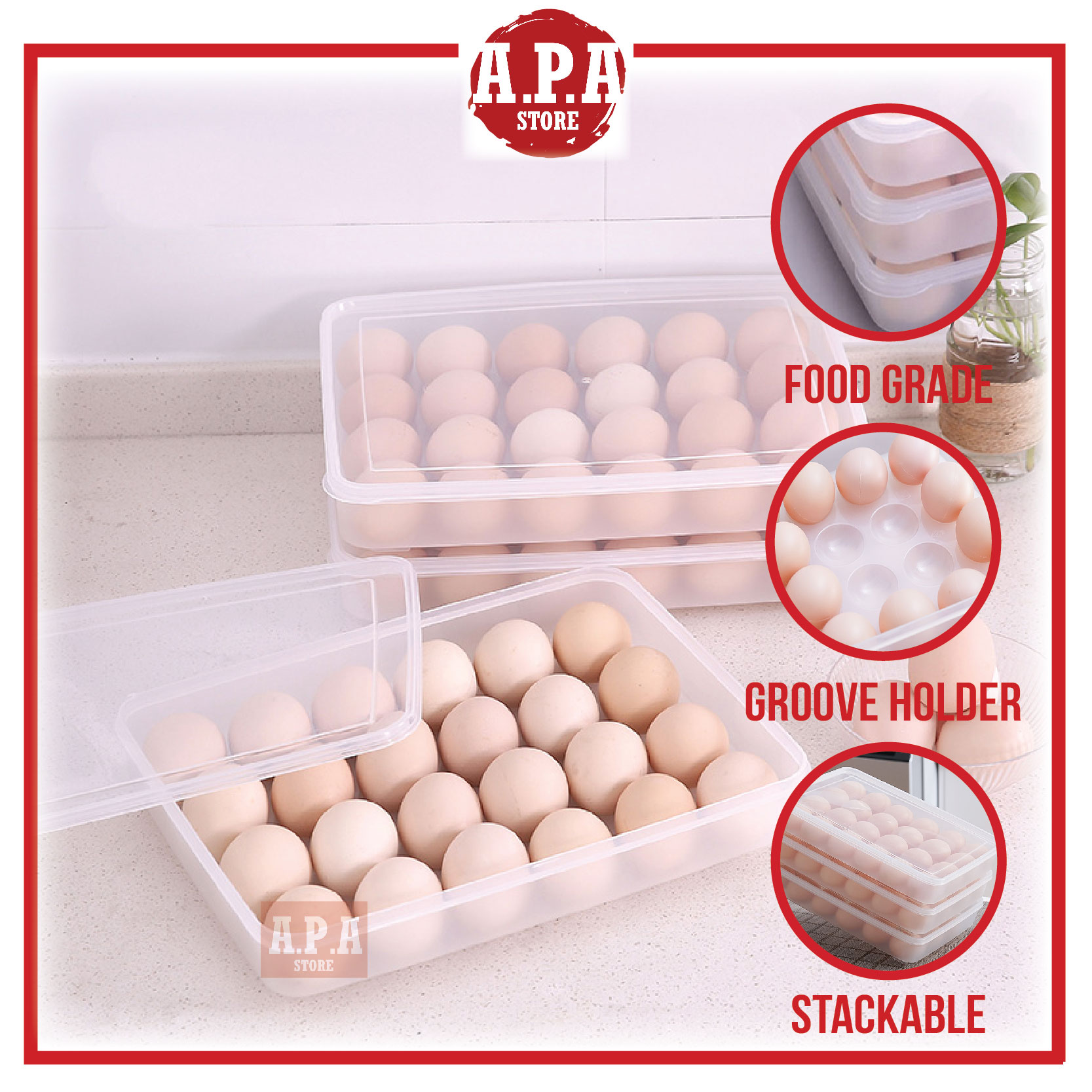 APA Egg Storage Egg Container Food Storage Plastic Storage Box Kitchen ...