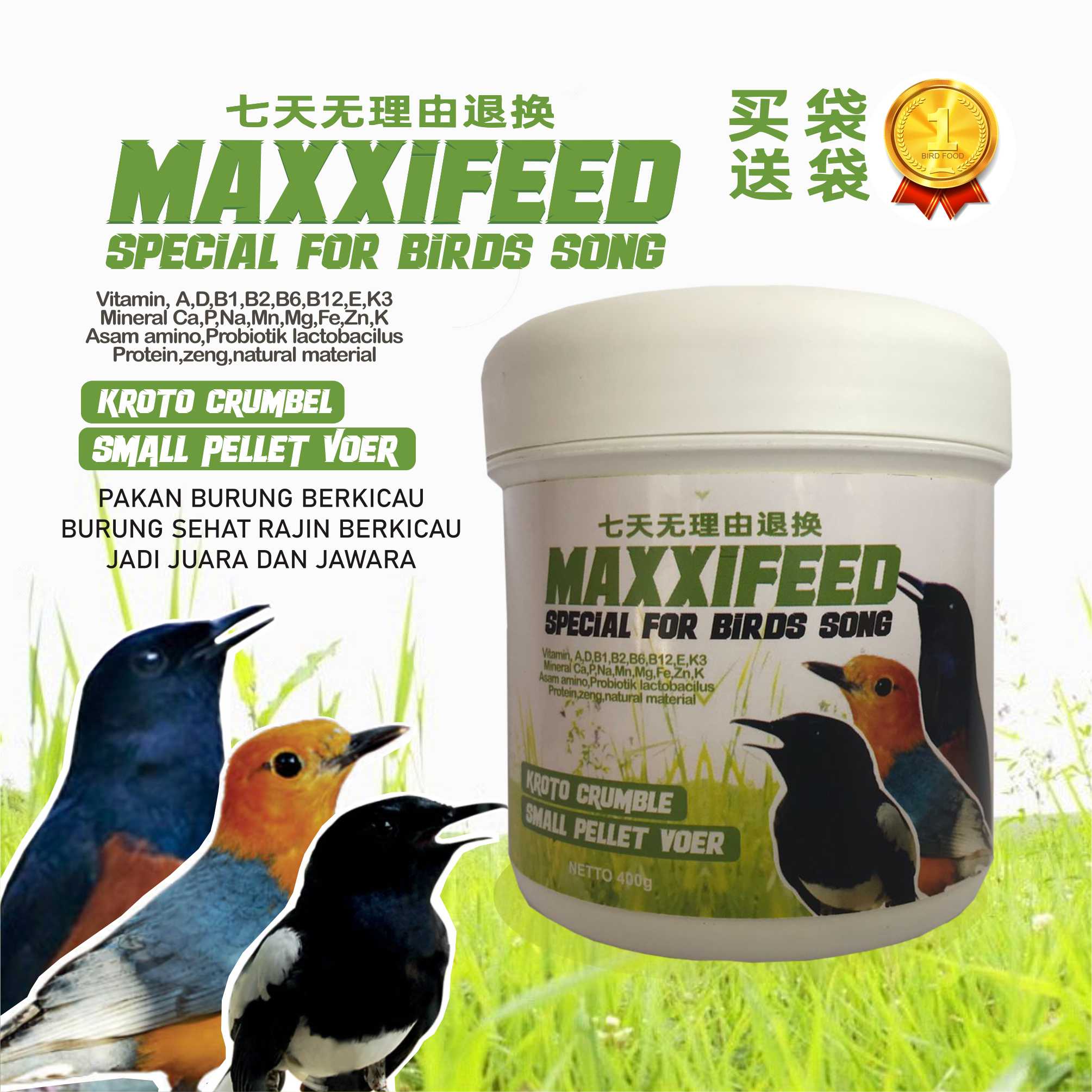 MAXXIFEED KROTO CRUMBEL PAKAN BURUNG BIKIN BURUNG LANGSUNG GACOR 400G ...