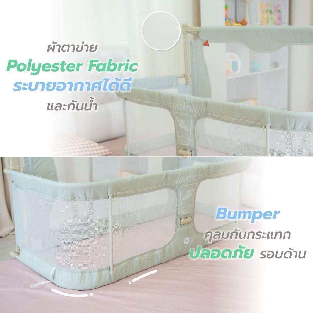 ที่กั้นเตียง แบบพับยกชั่วคราวได้ คอกกันตกเตียง รั้วกันเด็กตกเตียง Y136 ...