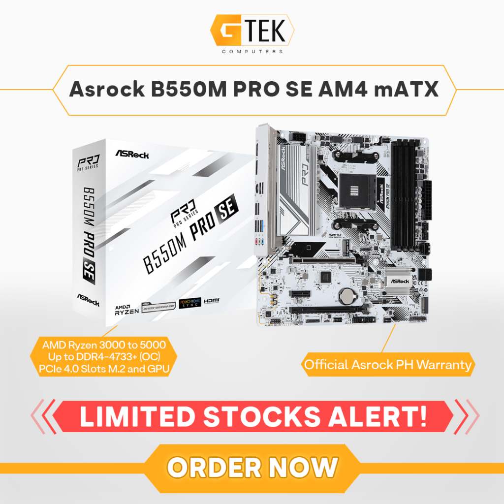 Fast send Asrock B550M PRO SE B550 AM4 AMD Ryzen mATX Motherboard ...