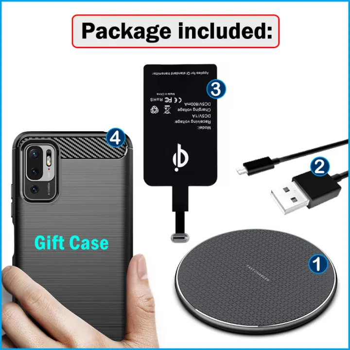 Qi Wireless Charging Receiver สำหรับ Xiaomi POCO M4 Pro 5G Poco M2 M3 Pro Wireless Charger USB ...