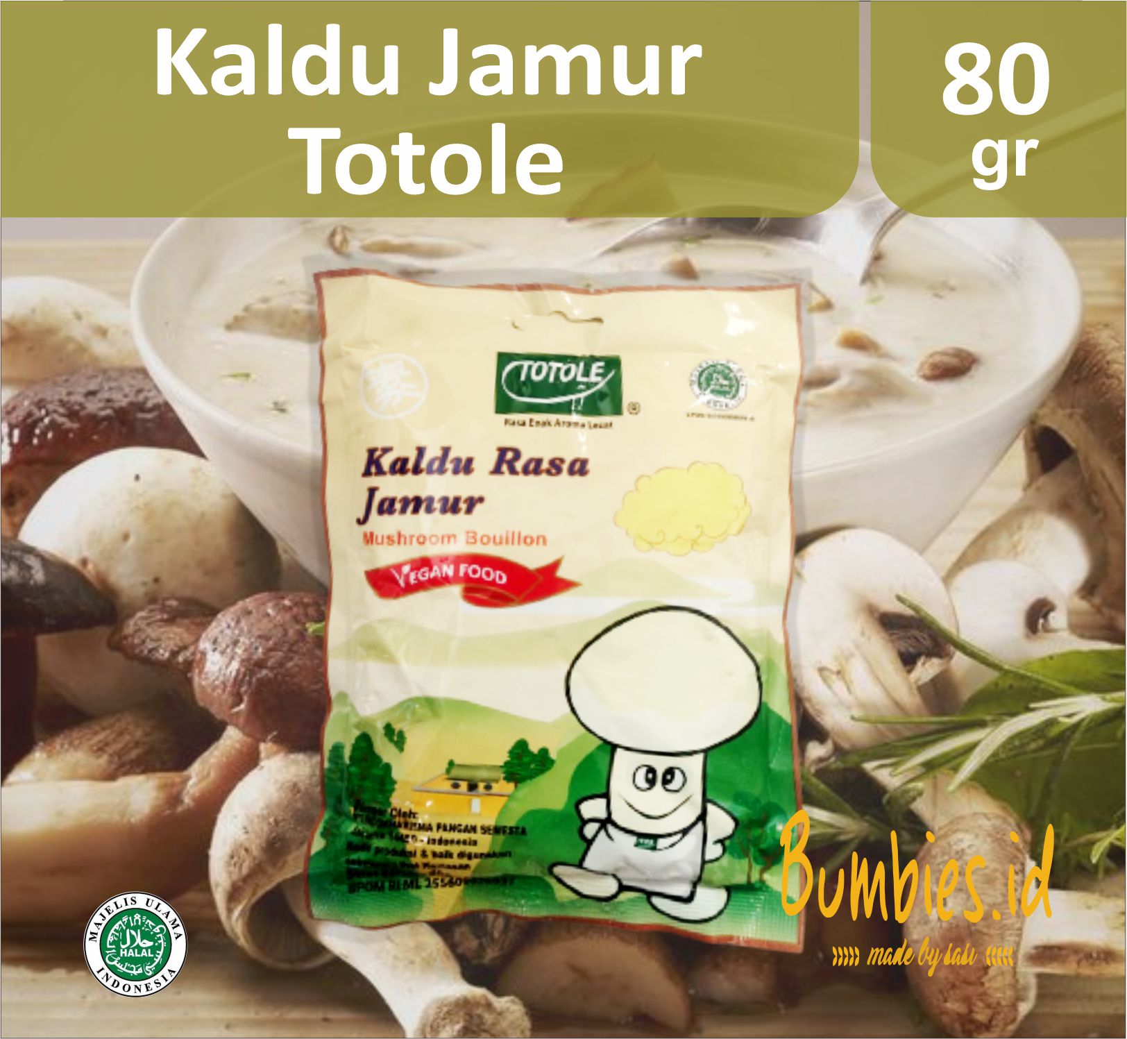 Kaldu Jamur TOTOLE 80gram / Kaldu Jamur Perisa / Jamur Mushroom Powder ...
