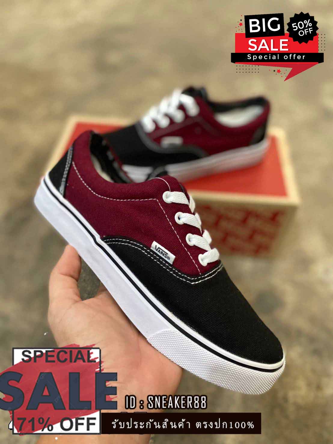 รองเท้าVans AUTHENTIC BLACK (เผื่อไซส์) รองเท้าผู้ชาย-ผู้หญิง รองเท้า ...