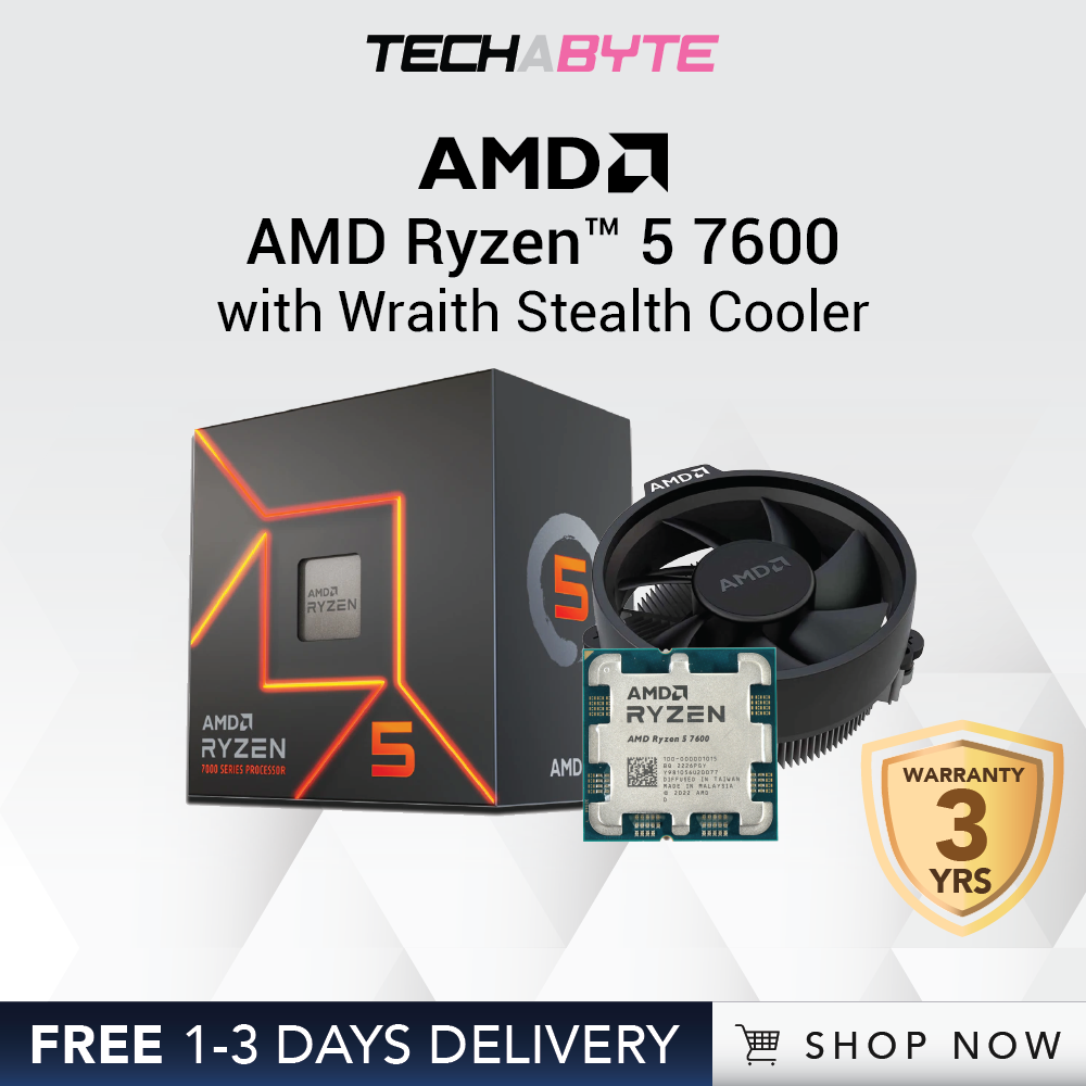 AMD Ryzen 5 7600 Gaming Processor with Wraith Stealth Cooler | Lazada ...