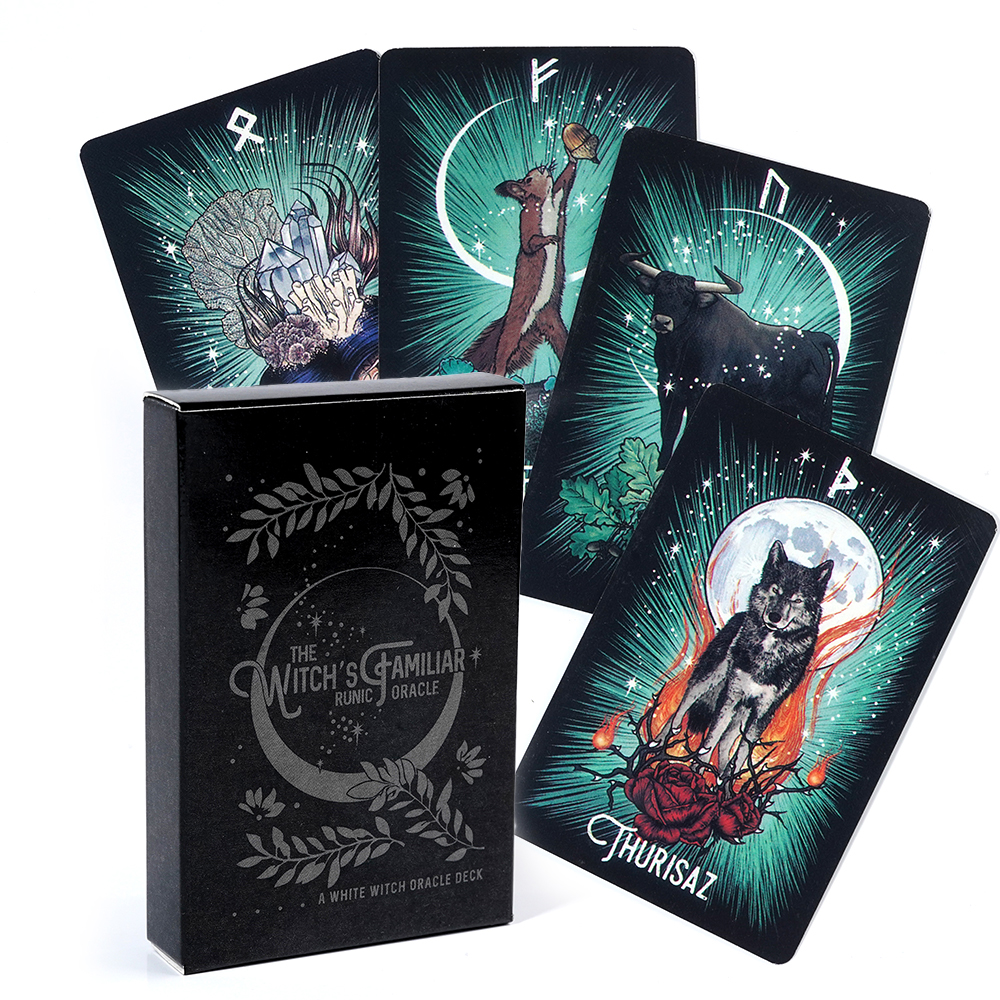 【ClassicNest】Witch'S Familiar Runic Oracle 24 Card Indie Tarot Runes ...