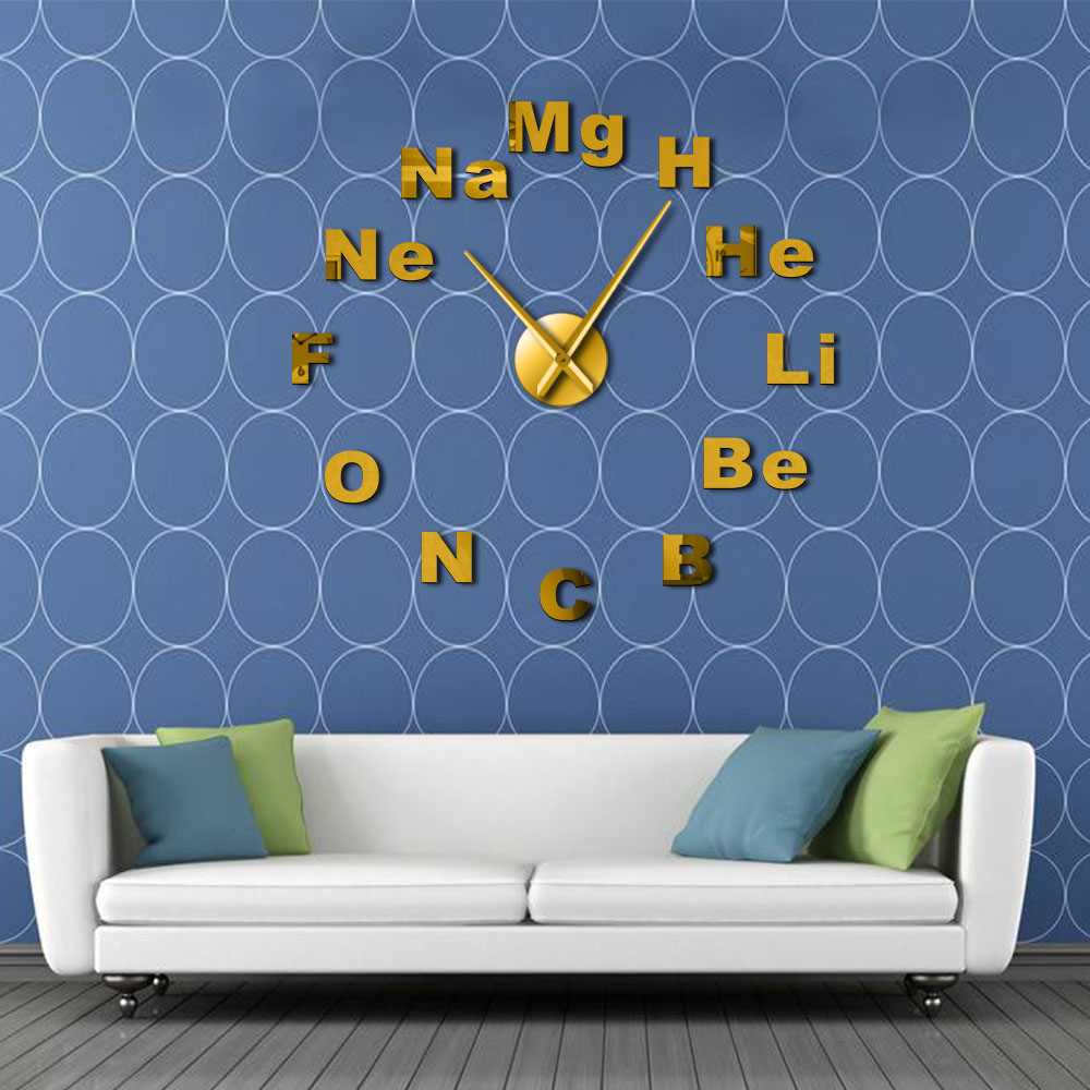 【EcoTrend】Periodic Table Elements Diy Giant Wall Clock Science Mirror ...