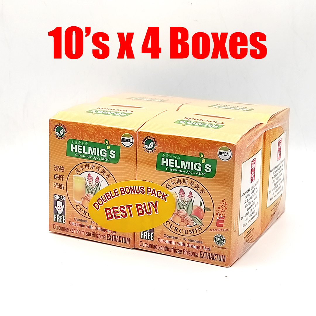 Helmig's Curcumin Effervescent Double Bonus Pack 10'S X4 Free 2 Packs ...