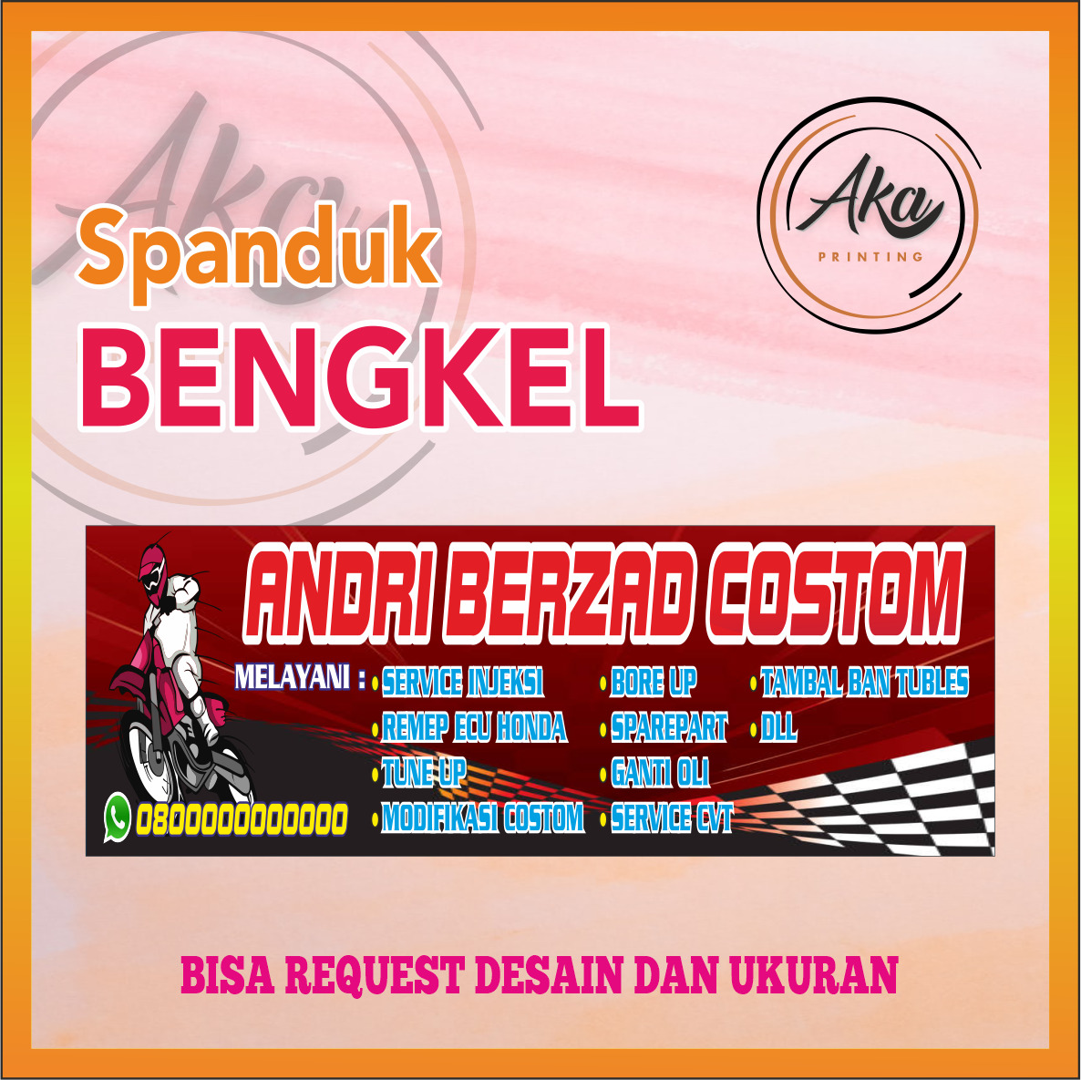 AKA PRINTING/CETAK SPANDUK BENGKEL BISA REQUEST FREE DESIGN/BANNER ...