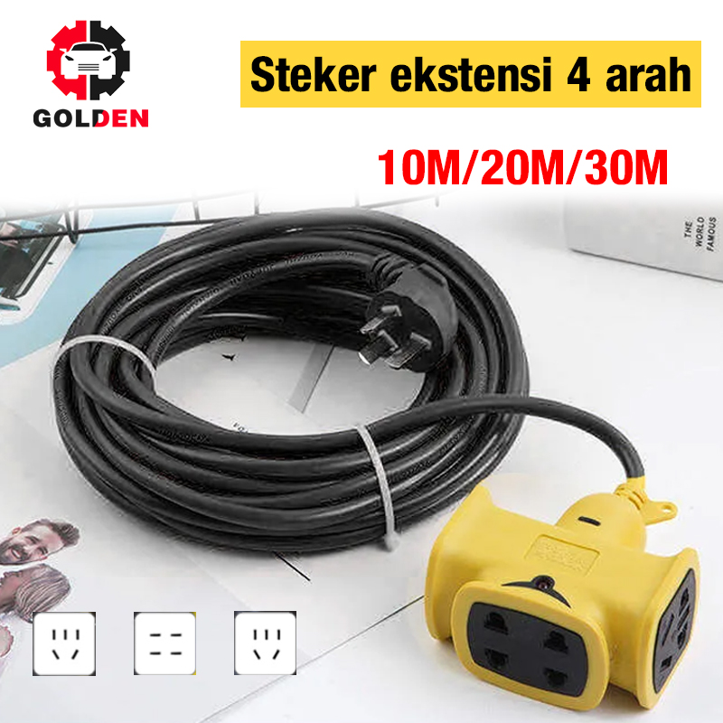 Steker Ekstensi 4 Arah Panjang 30 Meter Steker Trailer 4 Slot Steker ...