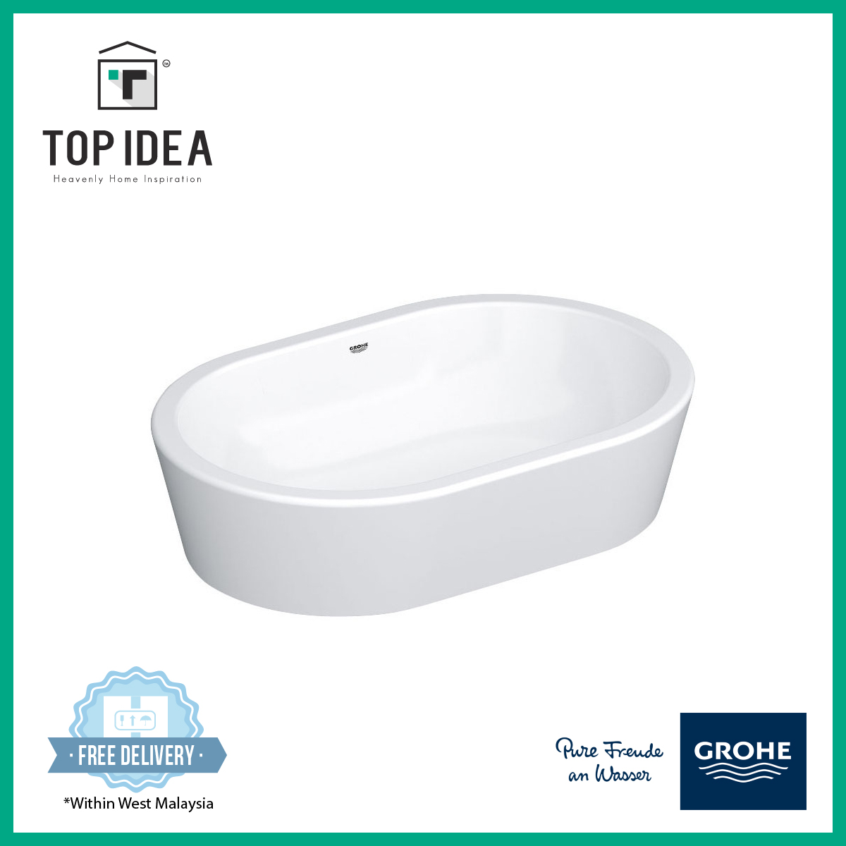 GROHE Eurocosmo Vessel Basin 60 | Alpine White | HyperClean | ProGuard ...