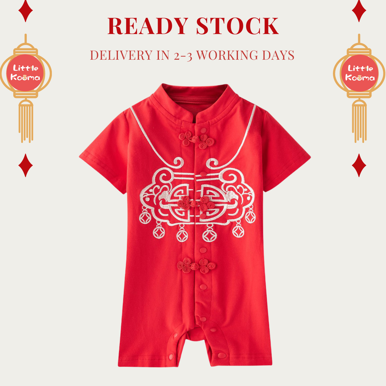 Baby Boy Cheongsam Romper Festive CNY Outfits Chinese New Year Romper ...