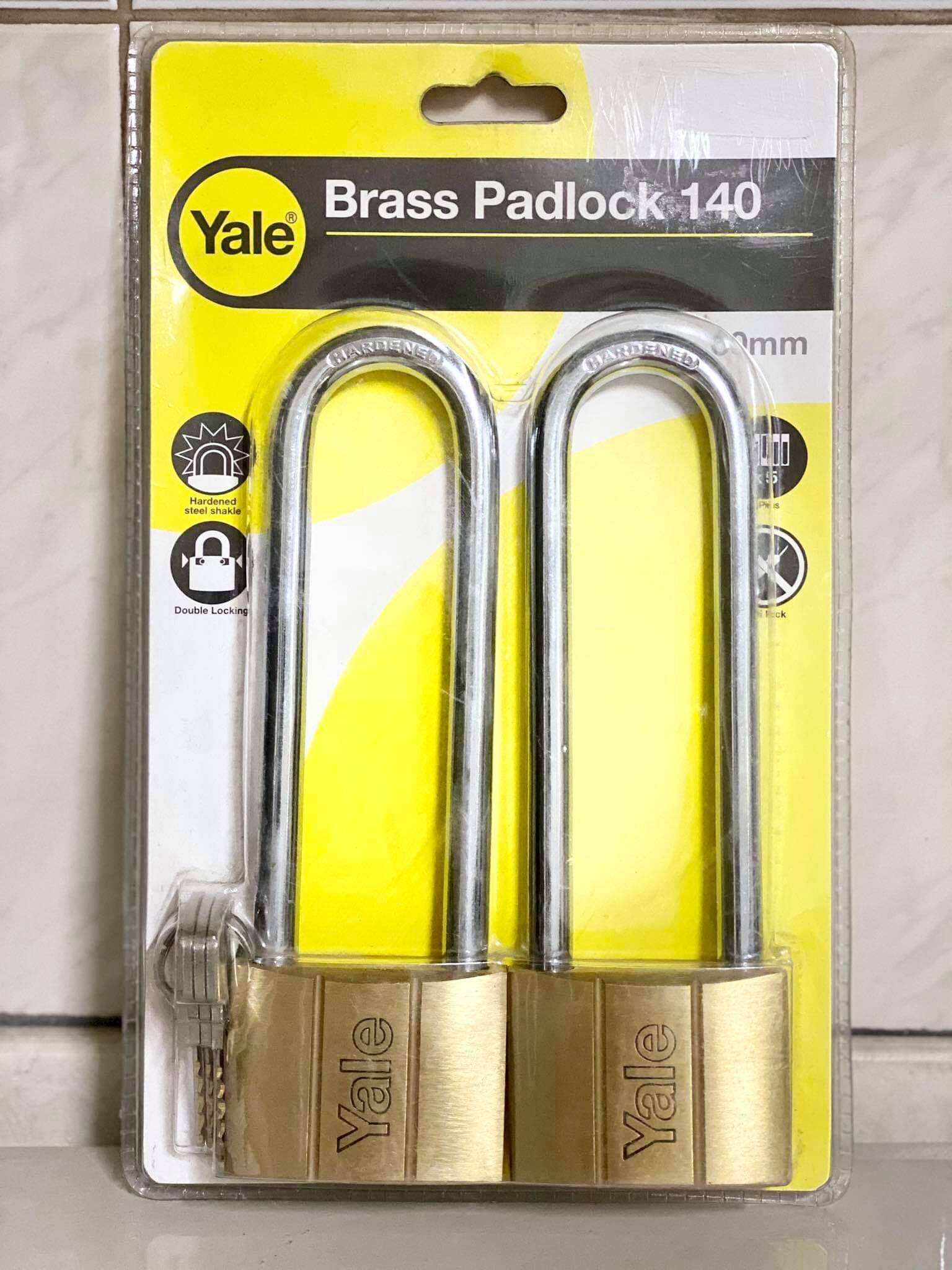 Yale V140 Series Long Shackle Brass Padlock (Available in 30mm, 40mm ...