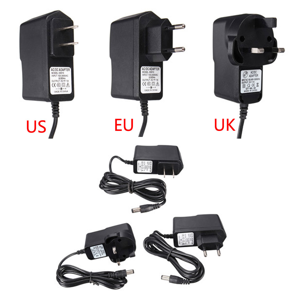 Dc 3v 1a Power Adapter Supply 100-240v Ac Charger / Eu / Uk Plug | Daraz.lk