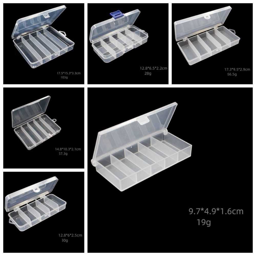Organizer Box Adjust Compartments Fish Accessory Box Transparent High ...