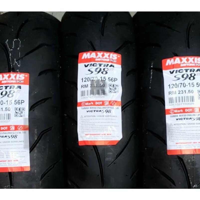 [MAXXIS] Victra S98 F1 Scooter Tubeless Tyre 120/70-15 FRONT TAYAR ...
