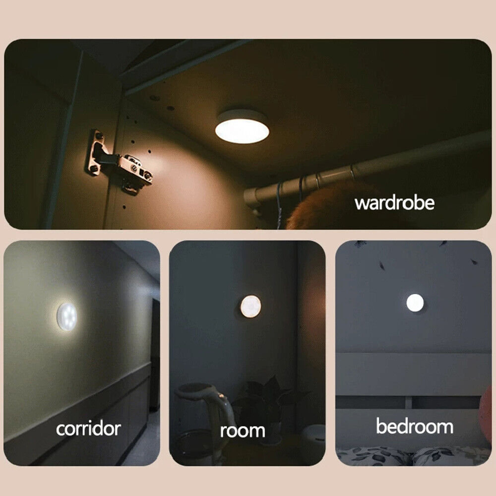 Motion Sensor LED Night Light Body Induction Lamp USB Rechargeable Wall ...