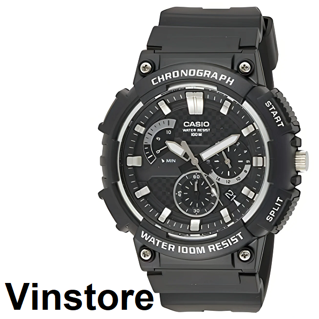 [Vinstore] Casio MCW-200 Chronograph Stopwatch Black Resin Analog ...