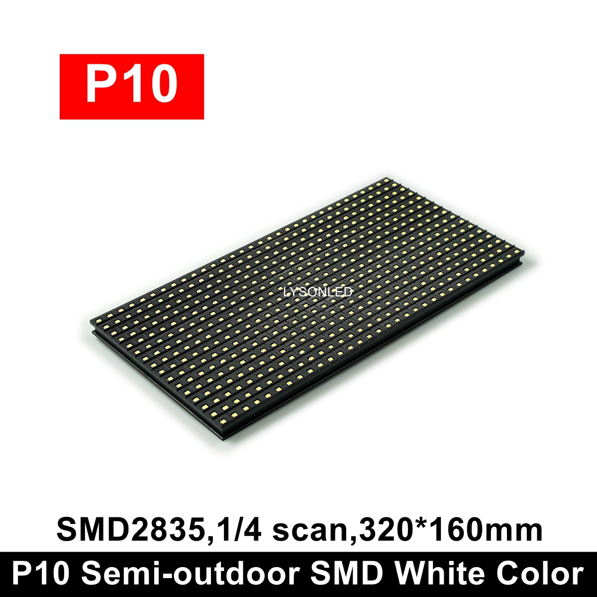 320*160mm P10 Semi-outdoor Single Color White / Red SMD LED Module ...