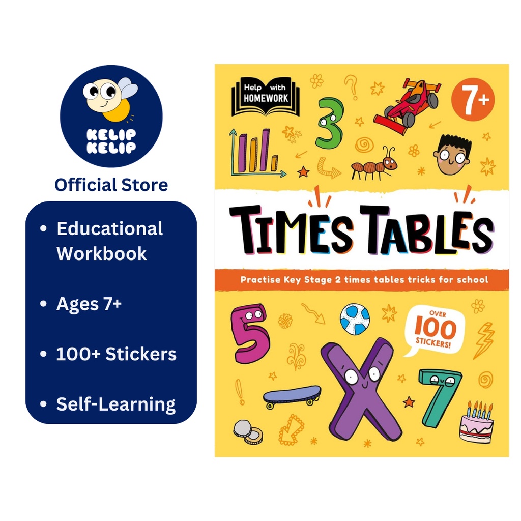 Times Tables Educational Workbook With 100+ Fun Reward Stickers for ...