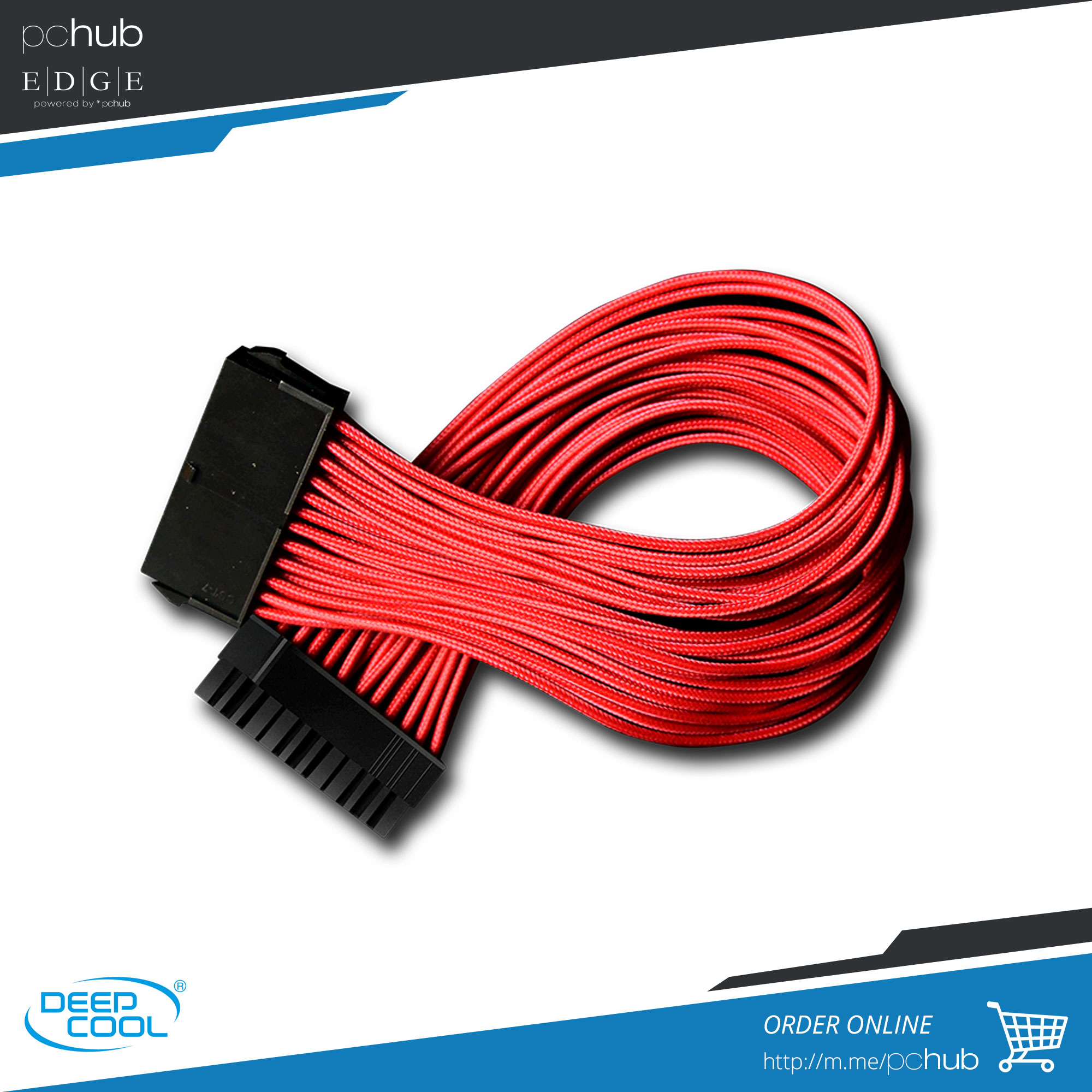 Deep Cool DC EC300, mod cable, red, 24 pin MB power extension 300mm, pn ...