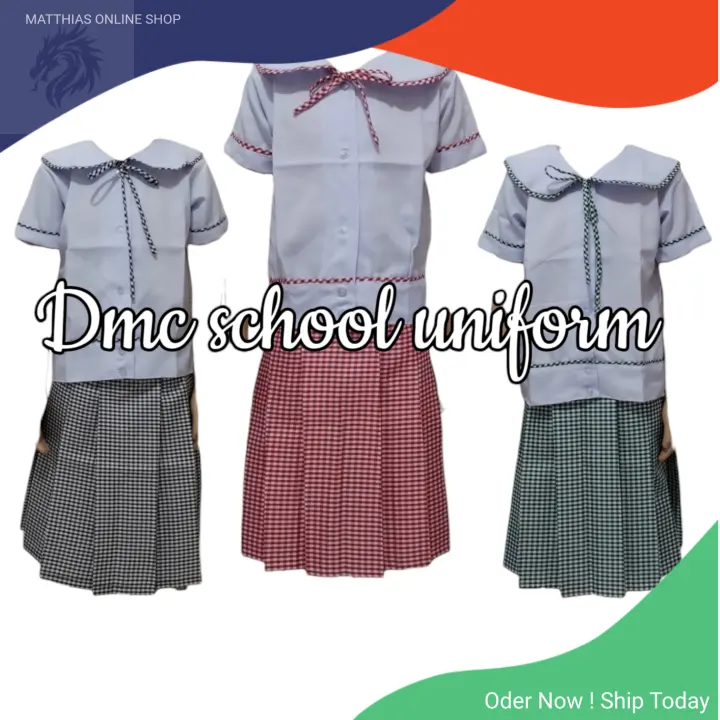 TERNO BLOUSE AND SKIRT CHECKERED SCHOOL UNIFORM (Red,Black,Green ...
