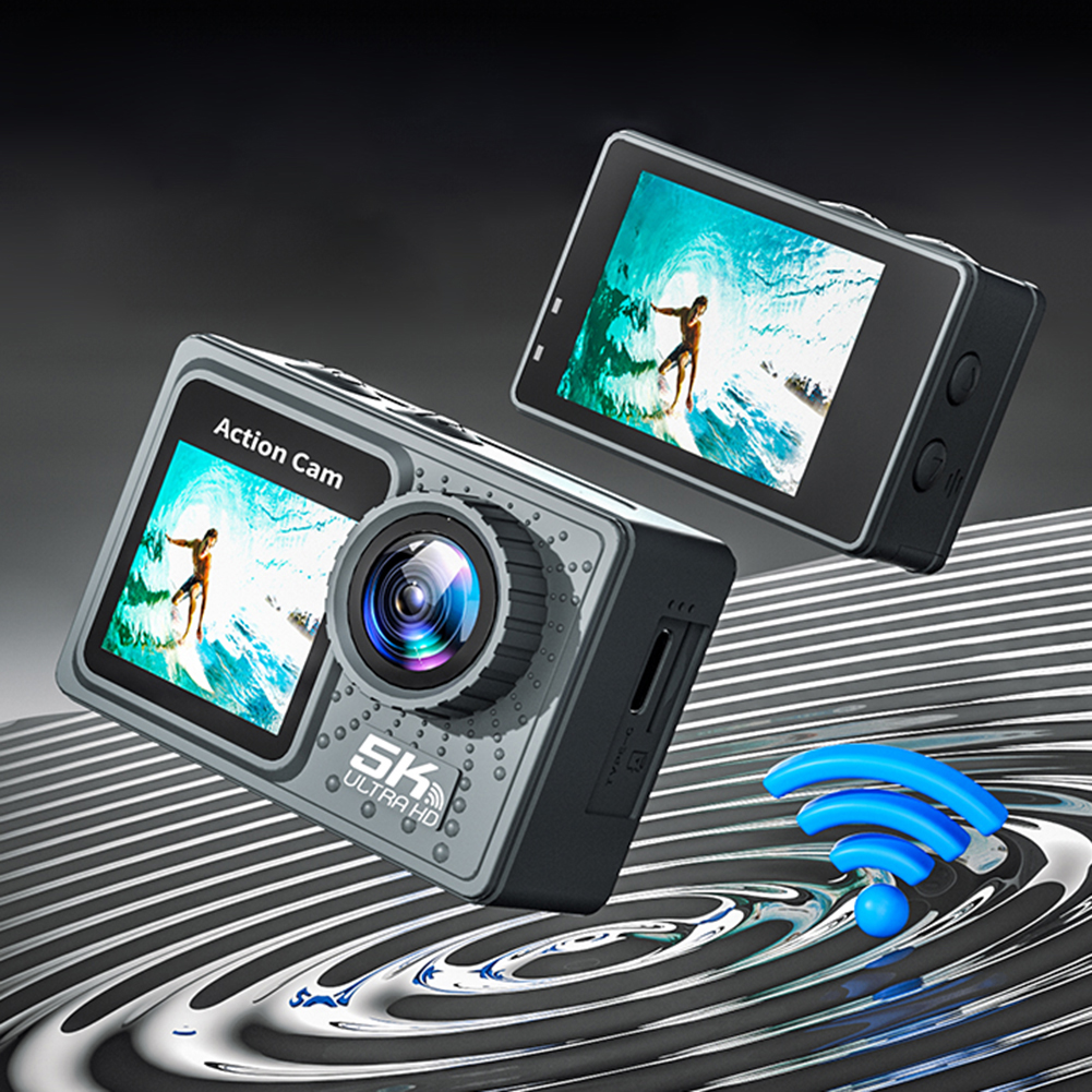 5K 4K 60FPS Action Anti-shake WIFI Sports Cam Dual Screen Diving Mini ...